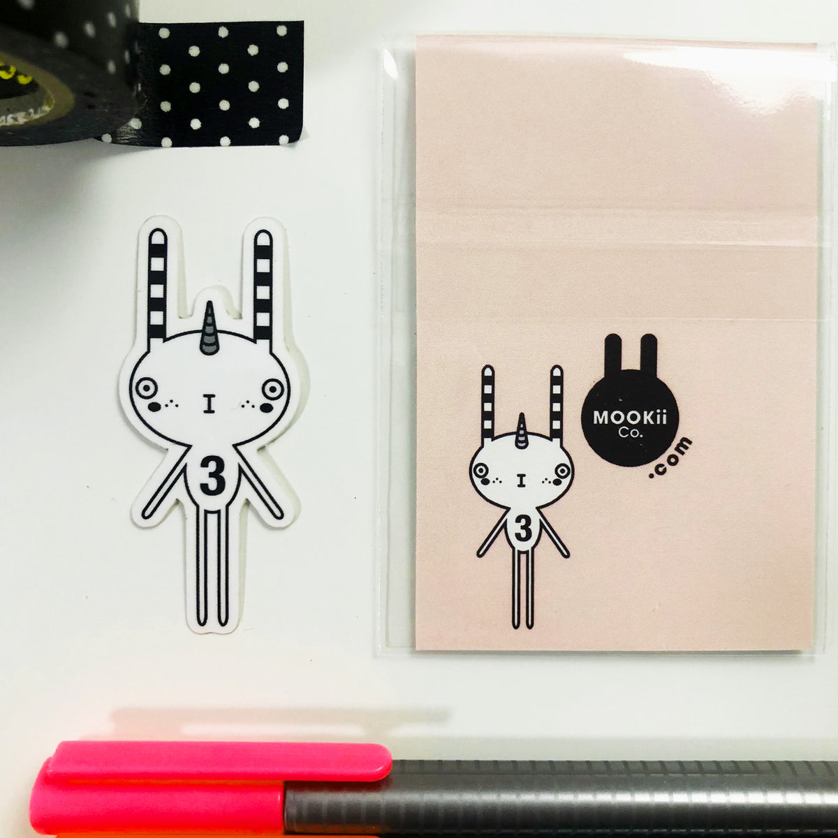 MOOKii BUNNYCORN STICKER SET: B/W – MOOKii Co.